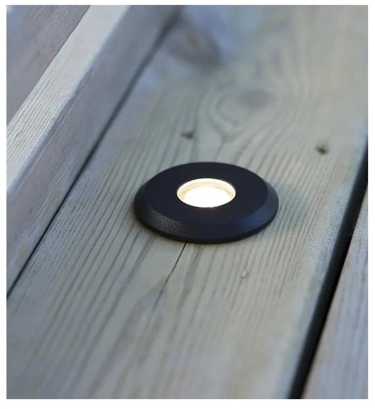 Černé zápustné svítidlo Markslöjd Garden 24 Decklight, ø 60 mm