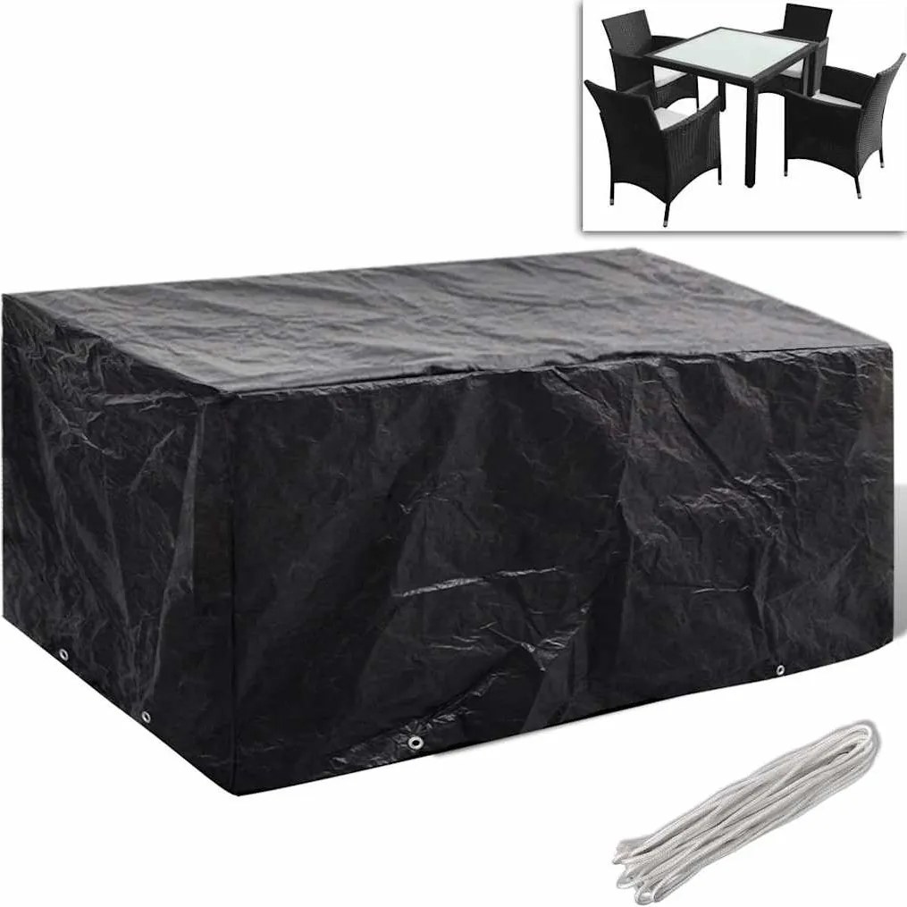 Plachty na zahradní nábytek 2 ks polyratan 8 oček 180 x 140 cm 279122