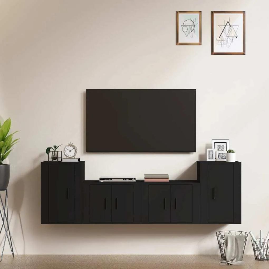 vidaXL 4dílný set TV skříněk kompozitní dřevo [3188545] Barva: Betonová šedá