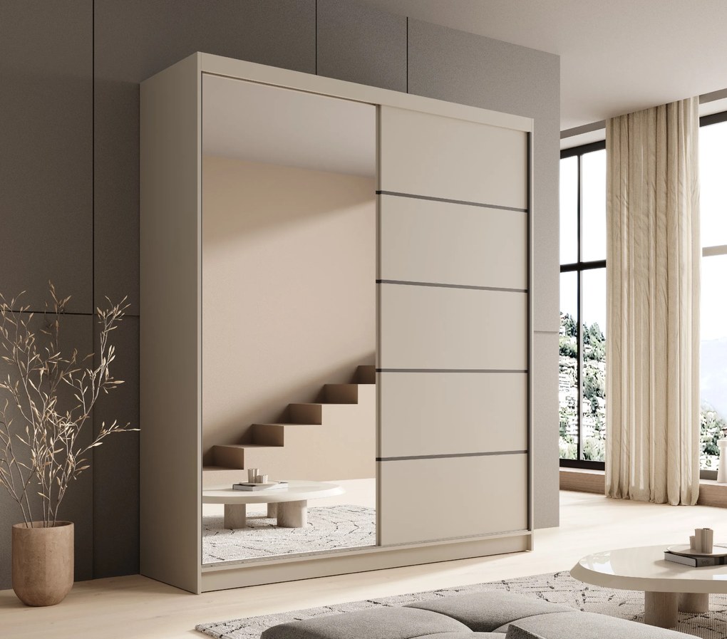 ADRK Furniture Posuvná skříň s zrcadlem Nico 180 ADRK-SW-NIC-180-KK