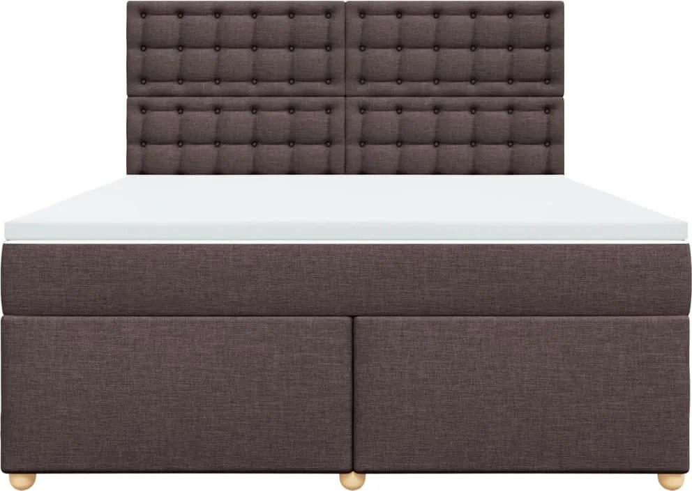Box spring postel s matrací tmavě hnědá 180x200 cm textil 3291376
