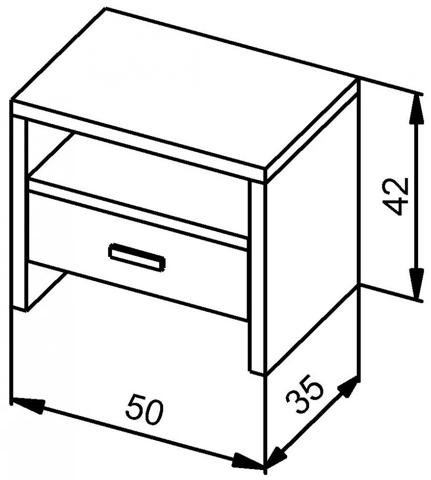 MRAVA, s.r.o. Noční stolek TNS 3