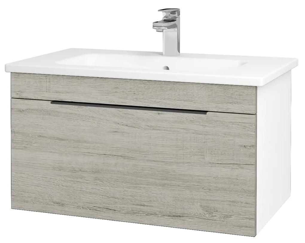 Dřevojas Koupelnová skříň ASTON SZZ 80 Varianta: N01 Bílá lesk / Úchytka T01 / D06 Ořech