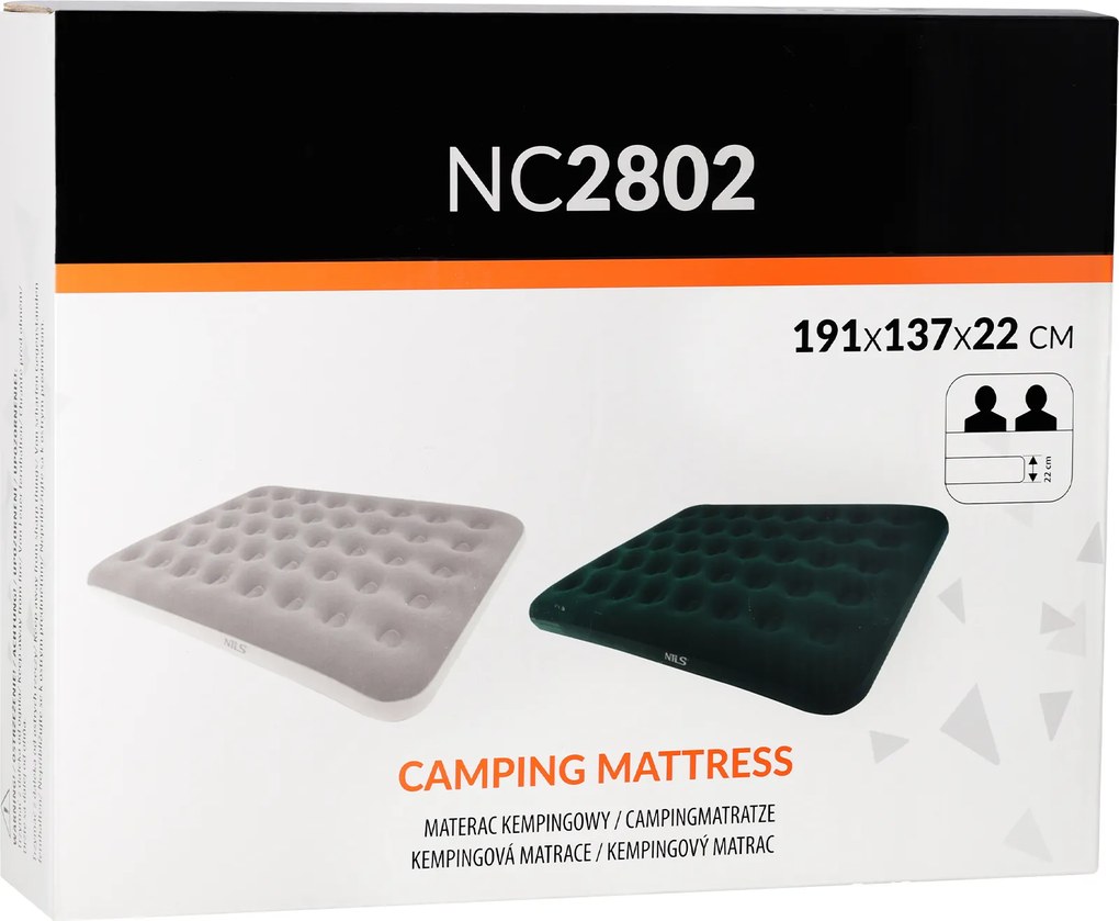 NC2802 ZELENÁ NAFUKOVACÍ MTRACE 191X137X22 CM NILS CAMP