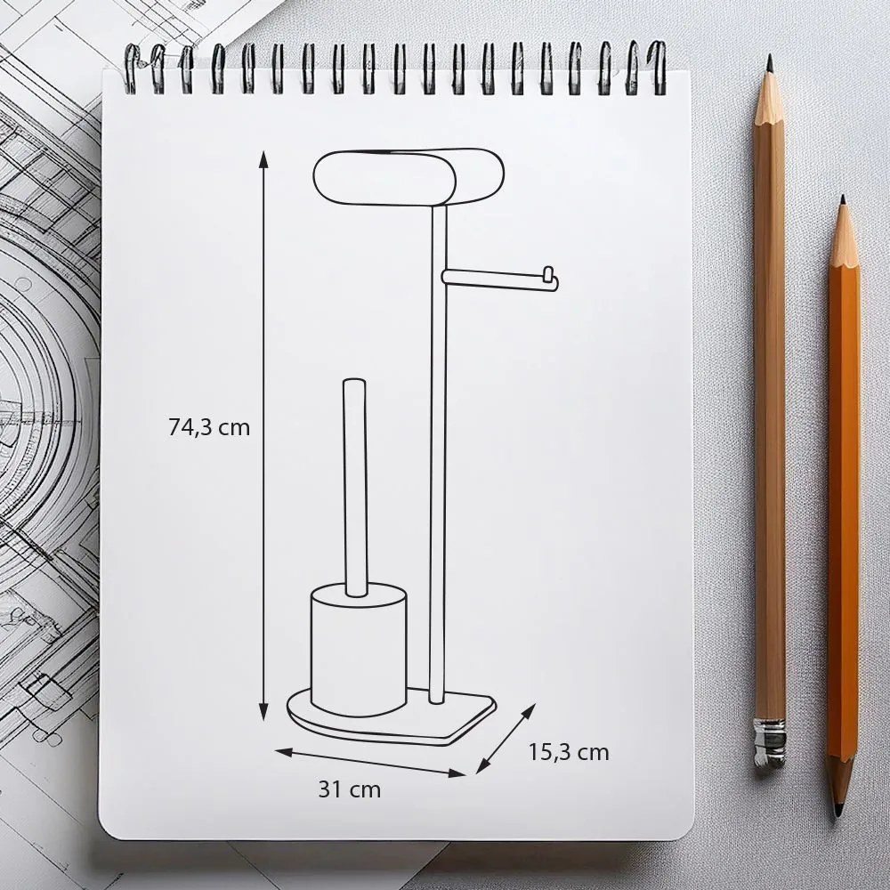 AWD Stojan s držákem papíru a WC štětkou