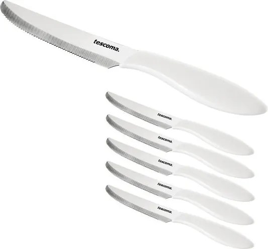 TESCOMA Nůž jídelní PRESTO 12 cm, 6 ks, bílá