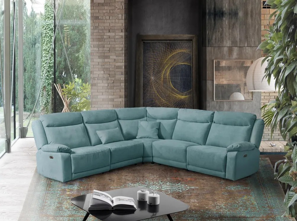 Pregio Italia sofa&relax Velká sedací souprava Comfort Provedení: 2 místná + lehátko, Vzorník látek: tekno fibra 21 mid blue