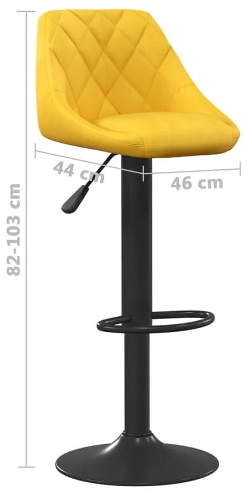 Petromila Barové židle 2 ks hořčicově žluté samet