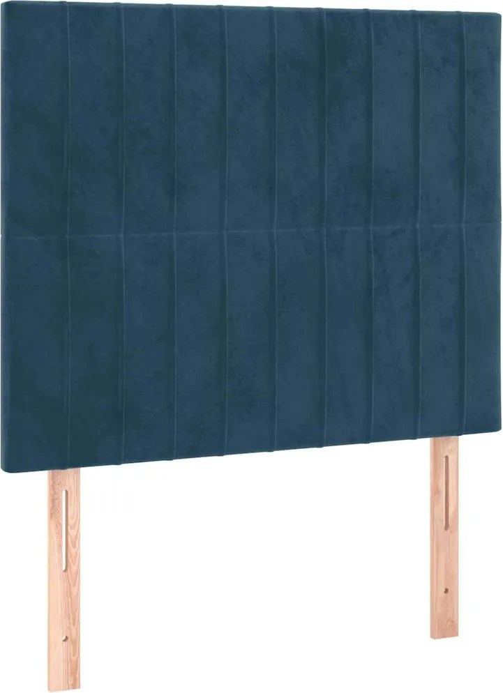 Čelo postele tmavě modré 90x5x118/128 cm sametové 3116610