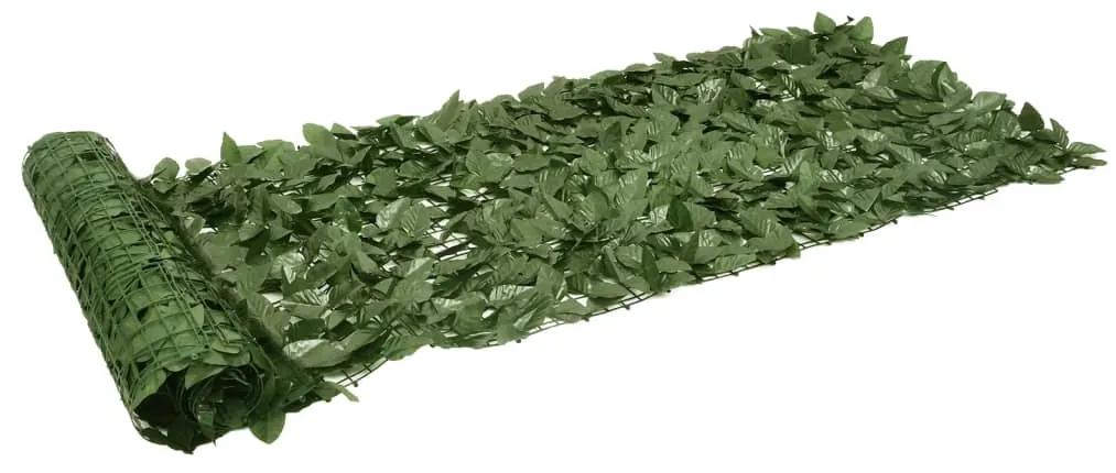 vidaXL Balkonová zástěna s tmavě zelenými listy 200 x 75 cm