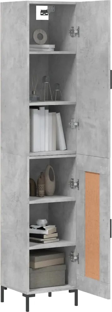 Skříň highboard betonově šedá 34,5x34x180 cm kompozitní dřevo 3199109