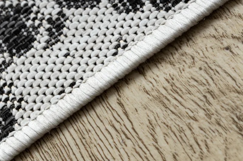 Dywany Łuszczów, Kusový koberec Sion Sisal Snake`s skin 22162 ecru/black – na ven i na doma, 80x150, šedá, chodba / předsíň