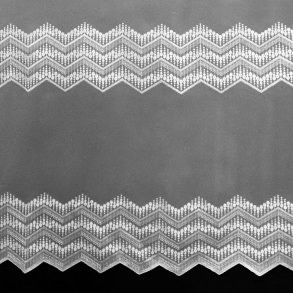 Mantis voálová záclona 515/601 vyšívané špičky, s bordurou, bílá, výška 130cm ( v metráži)