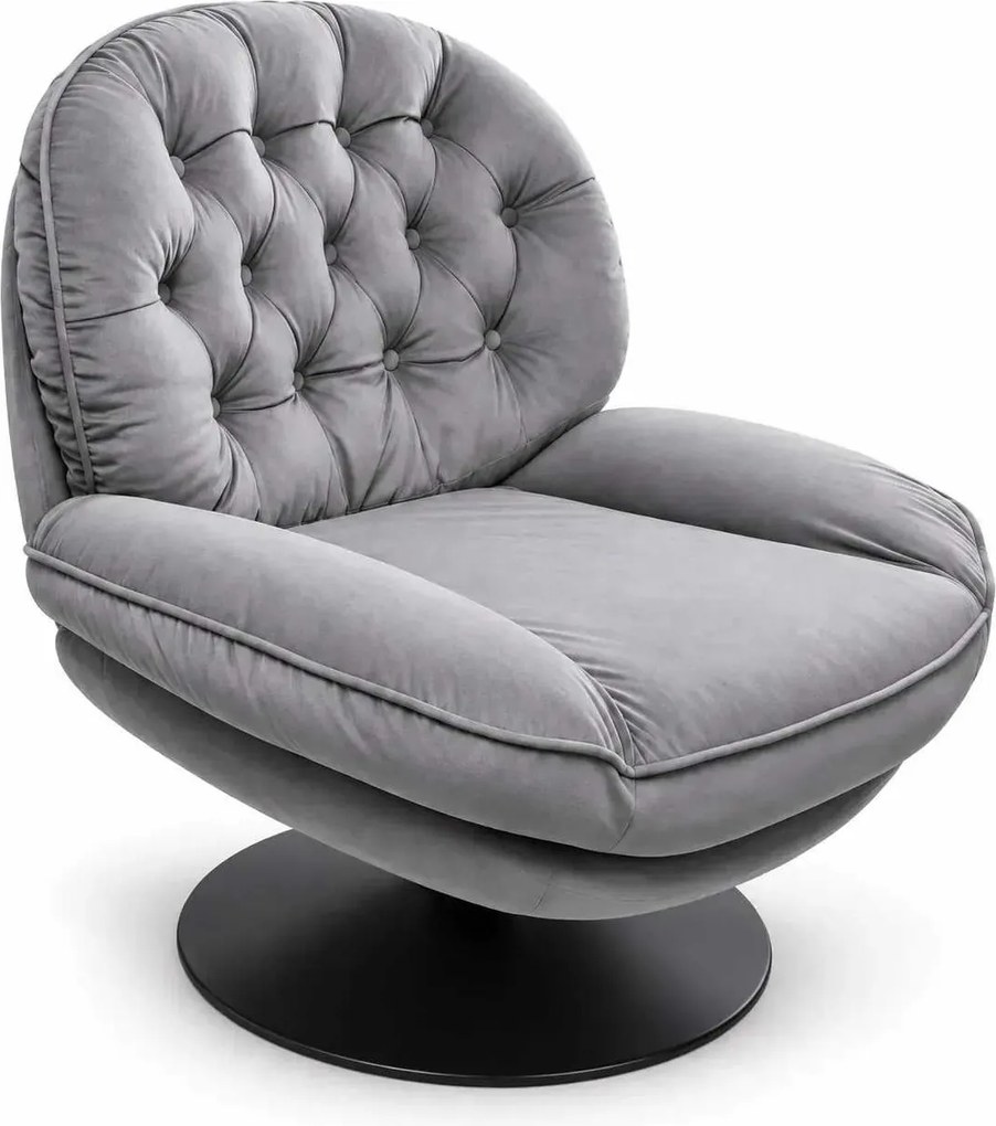 LuxuryForm DESIGN Otočné křeslo LUNA s podnožkou - šedé