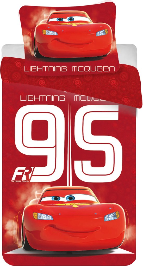 DĚTSKÉ POVLEČENÍ DO VELKÉ POSTELE CARS 95 RED