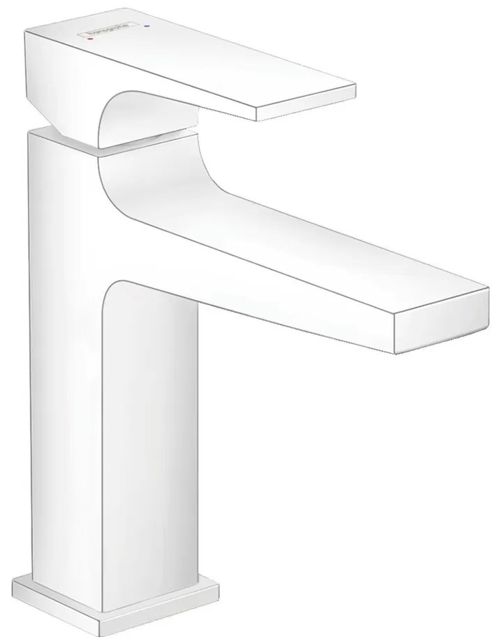 Hansgrohe Metropol, umyvadlová baterie 110 s výpustí Push-Open, bílá matná, 32507700