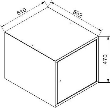 Závěsná dílenská skříňka na nářadí k pracovním stolům, zámek, 470 x 592 x 510 mm, grafit