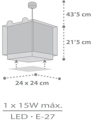 Dalber 64572 - Dětský lustr LITTLE TEDDY 1xE27/15W/230V