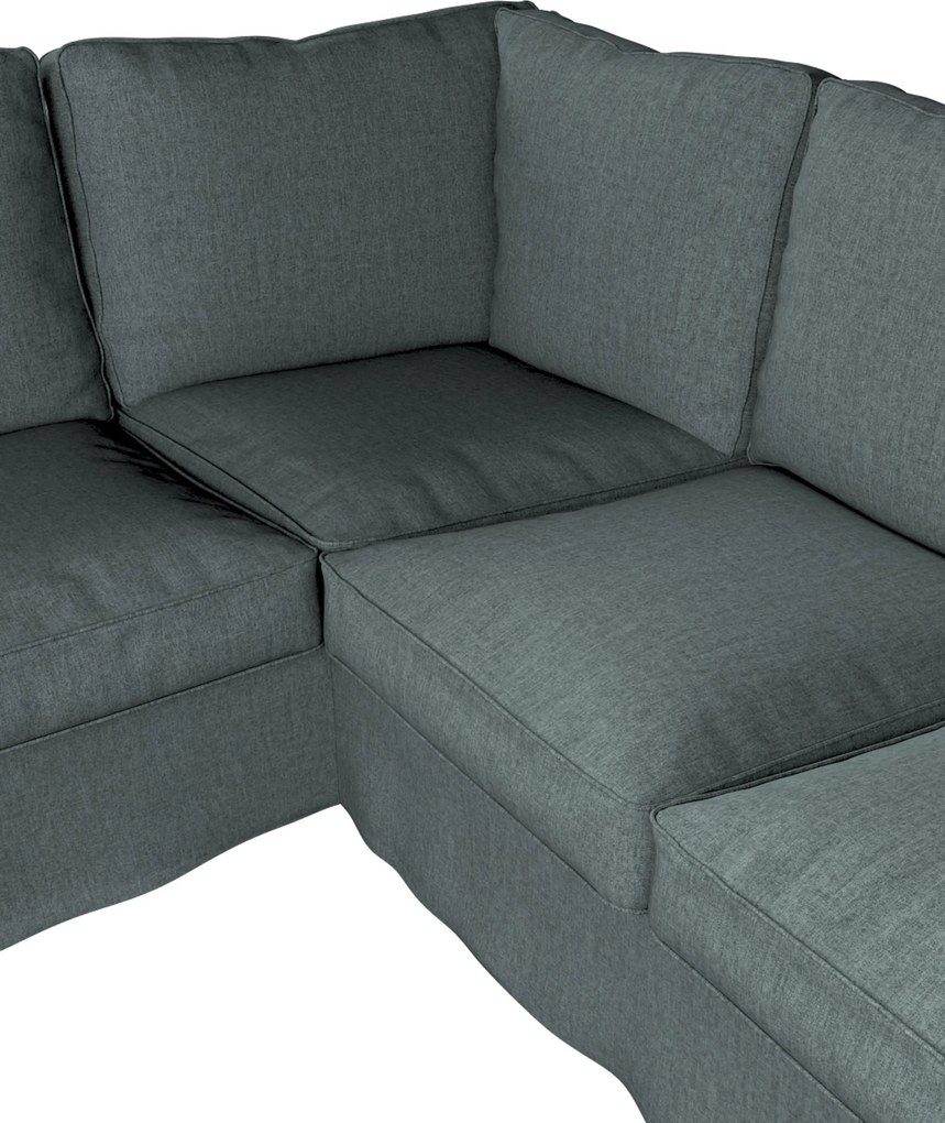 Potah na pohovku IKEA Ektorp rohová barva modrá látka pletený vzor