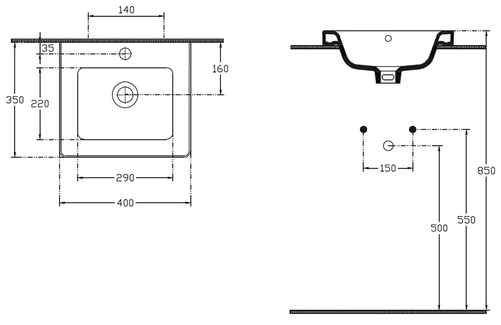Sapho Sapho, Koupelnový set ELLA 40, 1x dveře, levé, bílá, KSET-070