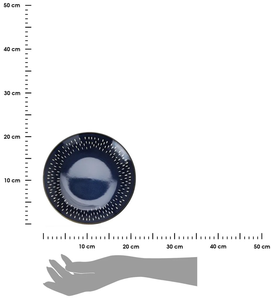 Kameninový talíř Drops, (fi) 21 cm, tmavě modrý