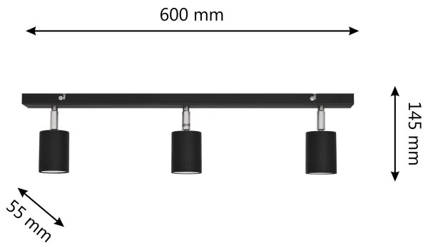 LED Bodové svítidlo TUNE 3xGU10/4,8W/230V černá