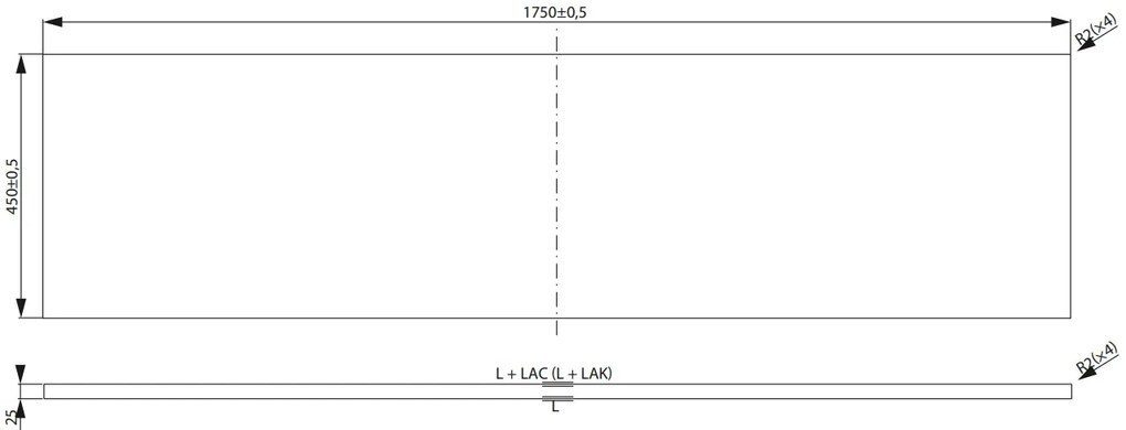 Cersanit City, pultová deska 175x45x2,5 cm, dub, S584-061