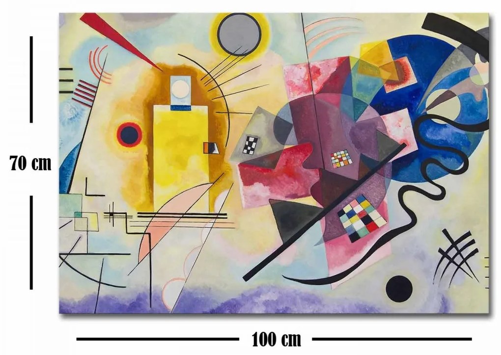 Obraz YELOW-RED-BLUE od W. KADINSKY 70x100 cm