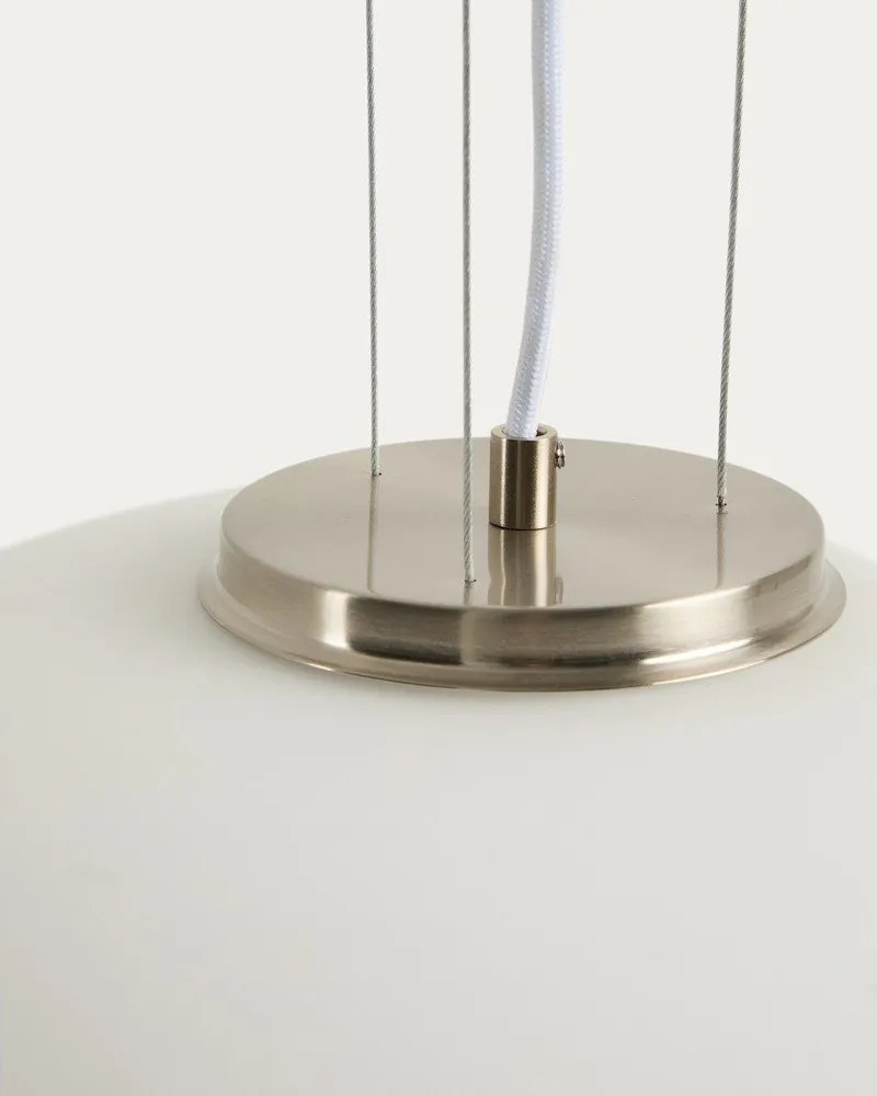 Bílé závěsné svítidlo se skleněným stínidlem ø 25 cm Ardali – Kave Home
