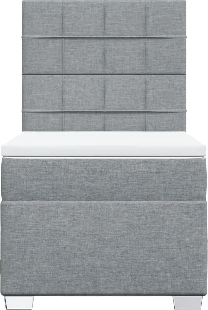 Box spring postel s matrací světle šedá 80 x 200 cm textil 3292615