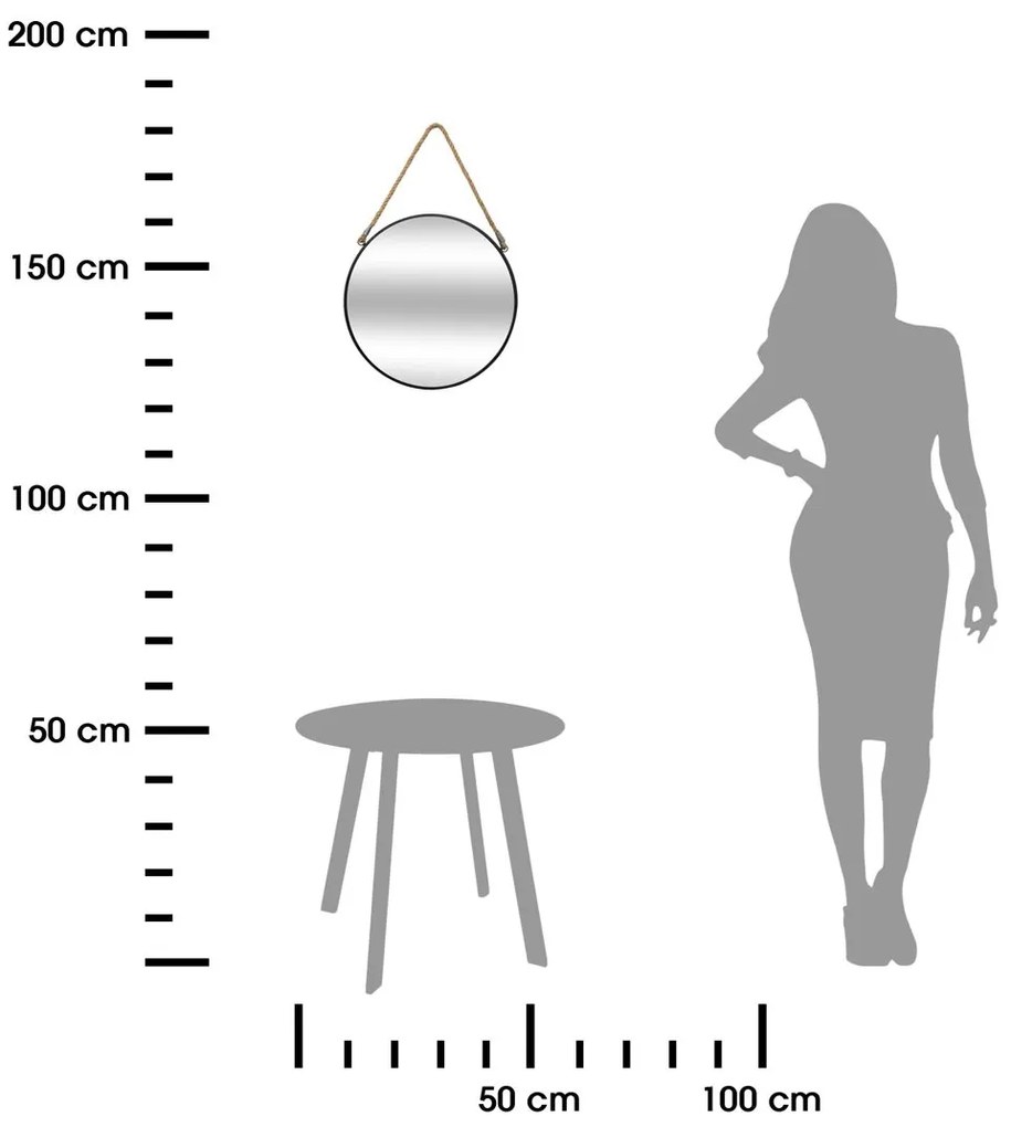Závěsné zrcadlo Round1, černé