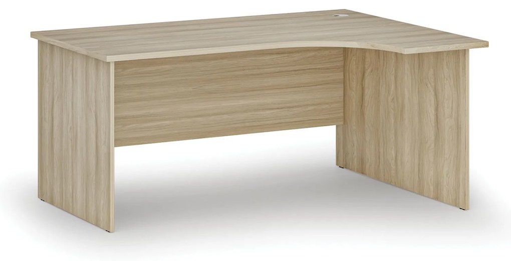 Rohový kancelářský psací stůl PRIMO WOOD, 160x120 cm, pravý, dub přírodní
