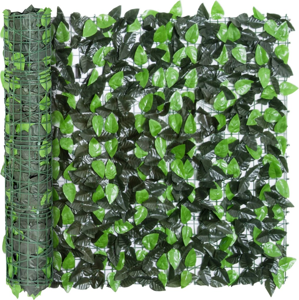 Outsunny Umělý živý plot, umělá popínavá rostlina, venkovní dekorace, realistický vzhled, 300 x 100 cm, tmavě zelená