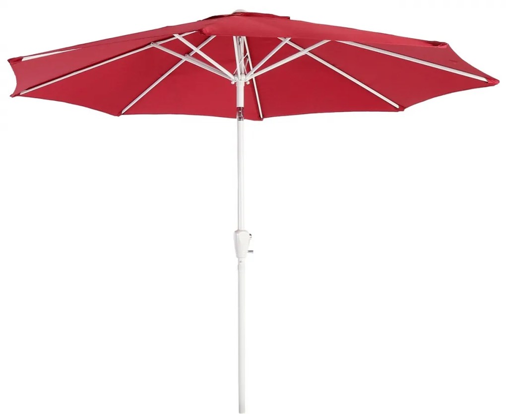 Slunečník N18 Ø 2,7 m sklopný polyester/hliník - červená