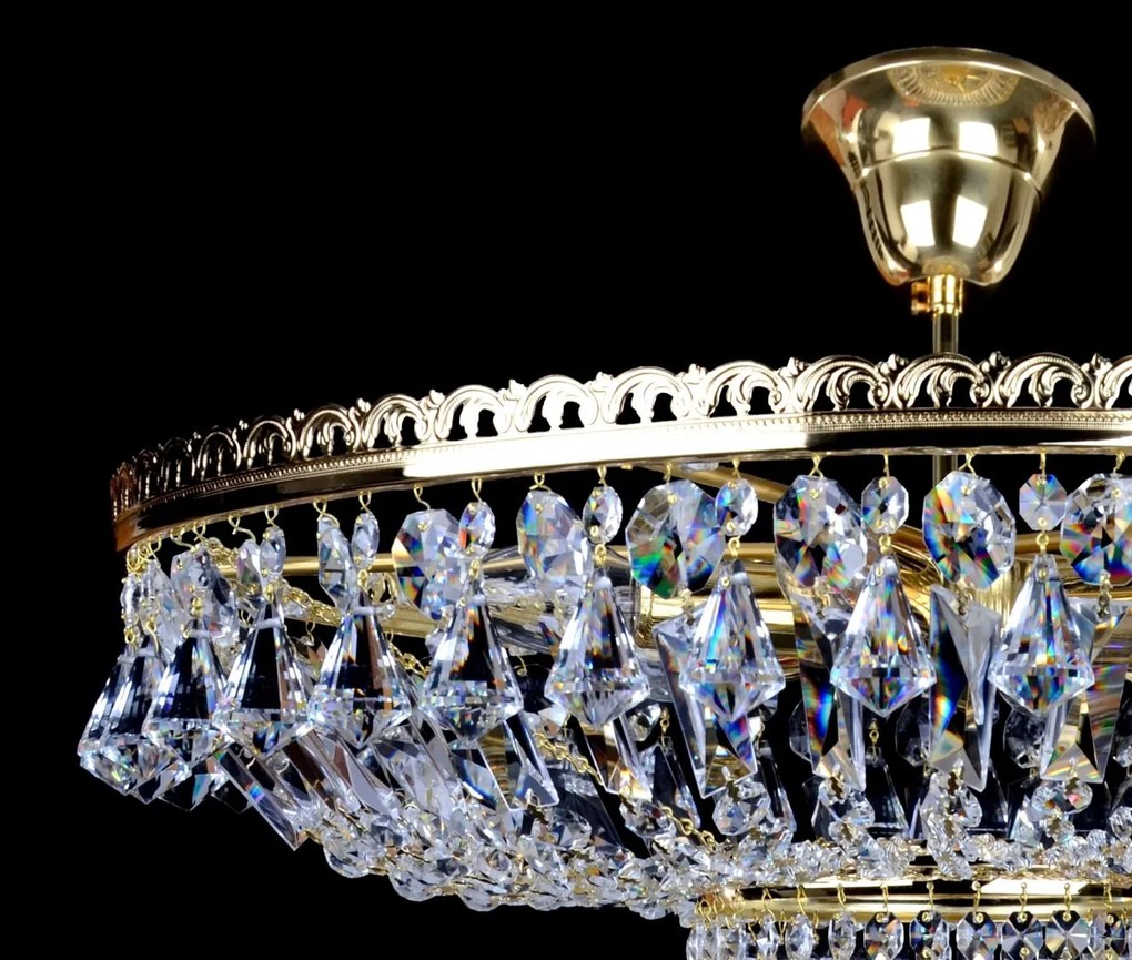 6 Bulbs brilliant basket crystal chandelier with diamond-shaped crystals