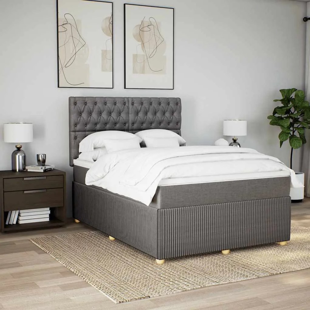Box spring postel s matrací taupe 140x190 cm textil 3292062