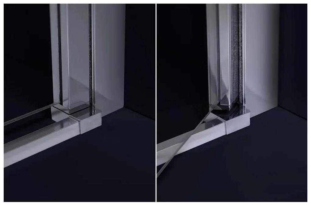 Glass 1989 Soho - Sprchový kout otevíravé dveře nebo kompatibilní s boční stěnou, velikost vaničky 100 cm, profily chromové, čiré sklo,…