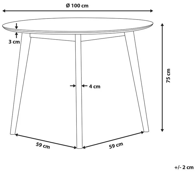 Jídelní stůl ⌀ 100 cm bílý ROXBY Beliani