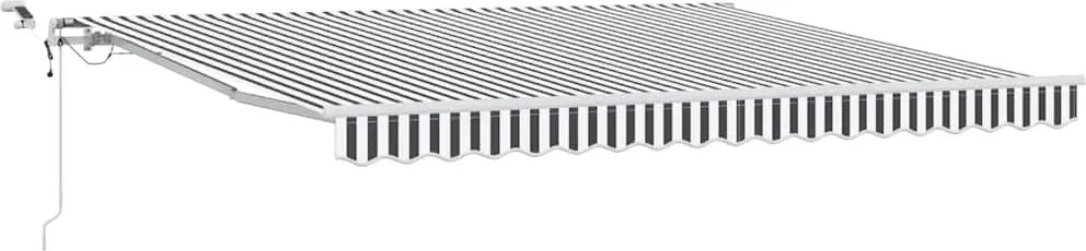 Automatická zatahovací markýza s LED antracit a bílá 400x300 cm 3215785