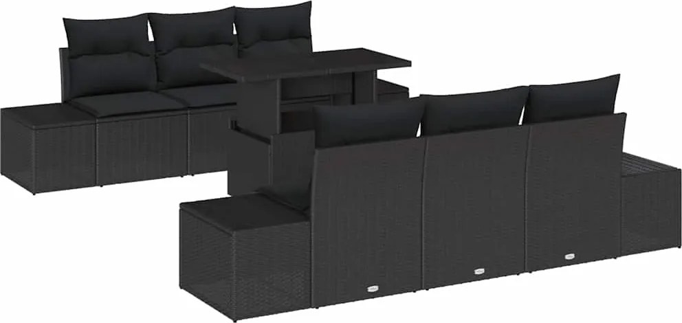 Set pohovek 7 ks Černá polyratan 3349109