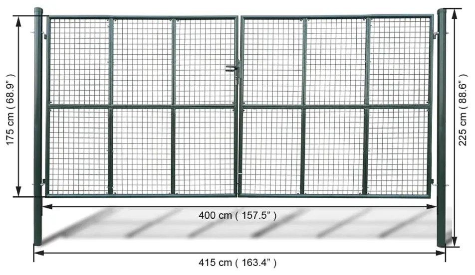 vidaXL Marketos Pletivá zahradní branka 400 x 175 cm