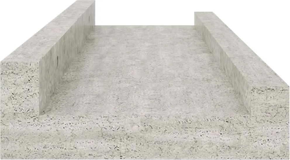 Nástěnné police 4 ks betonově šedé 40 x 9 x 3 cm 326704
