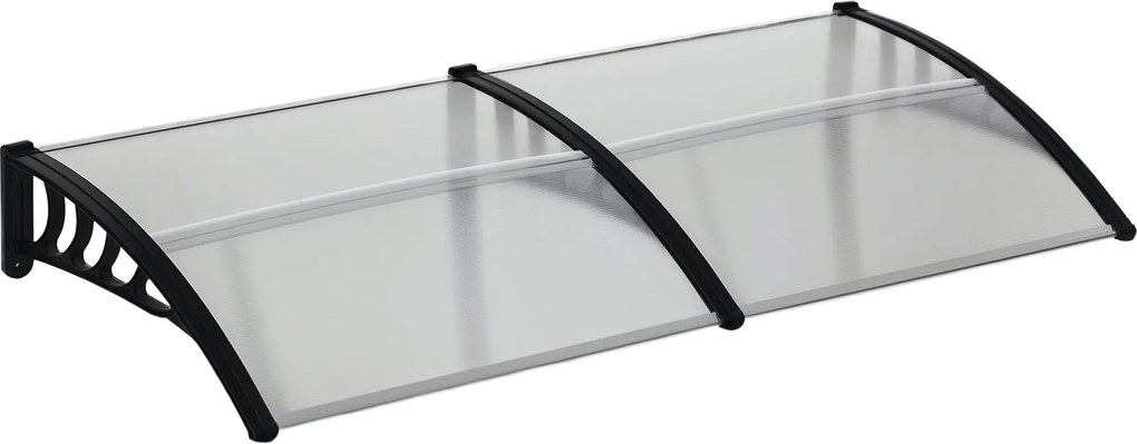 Outsunny Zahradní Markýza 200x96cm, Polykarbonátová a Hliníková Markýza pro Balkony, Okna a Dveře, Čirý | Aosom