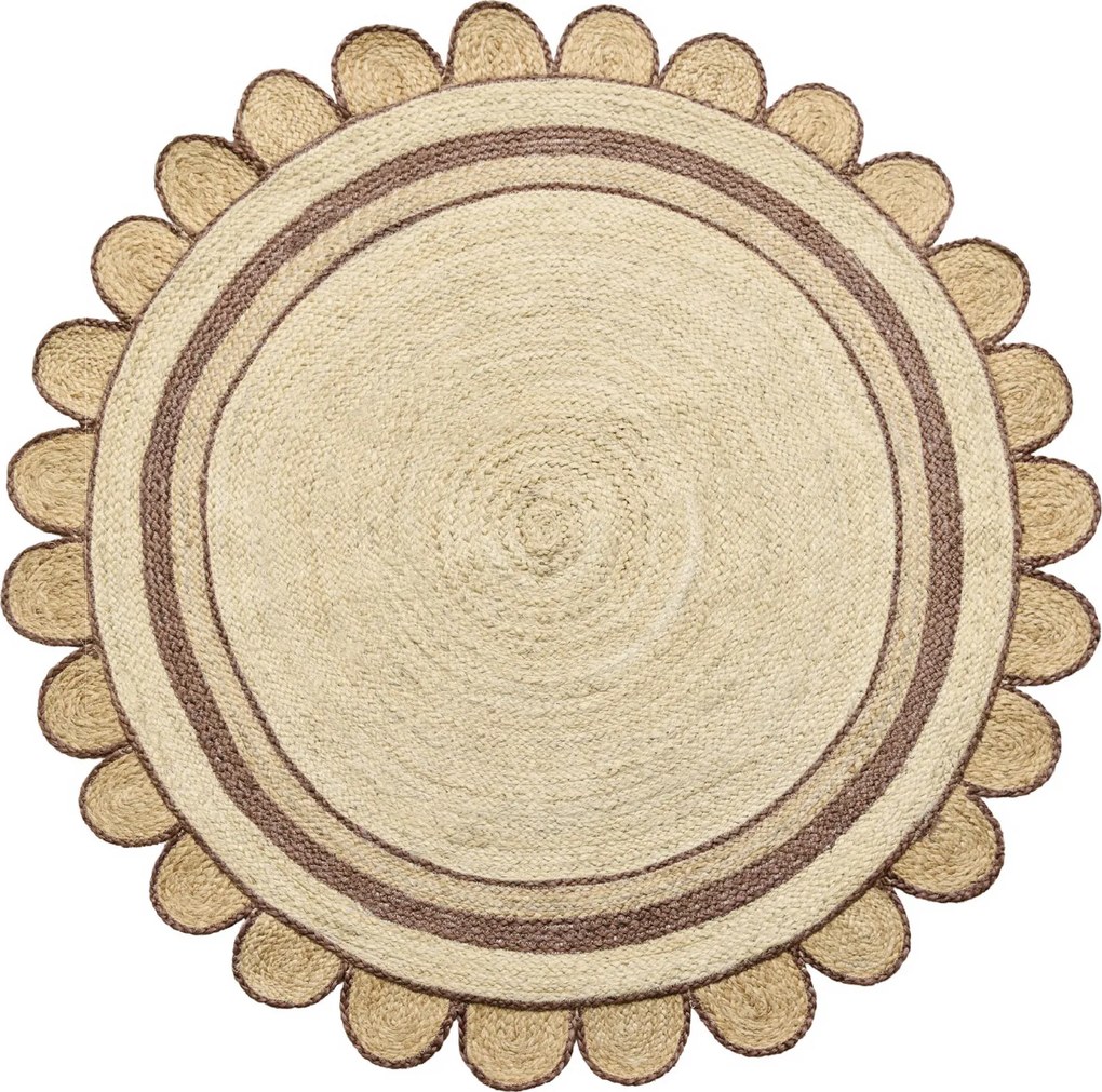 Diamond Carpets India, Ručně vázaný kusový koberec Nora J 30 Natural kruh, 120x120 (průměr) kruh, béžová, chodba / předsíň
