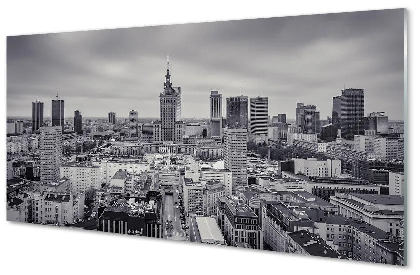 akrylový obraz Varšava mrakodrapy panorama 140x70 cm