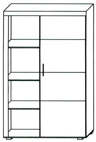 Obývací  stěna se skříní SAMBA k | sestava B | 5 dílů | san marino/krémová