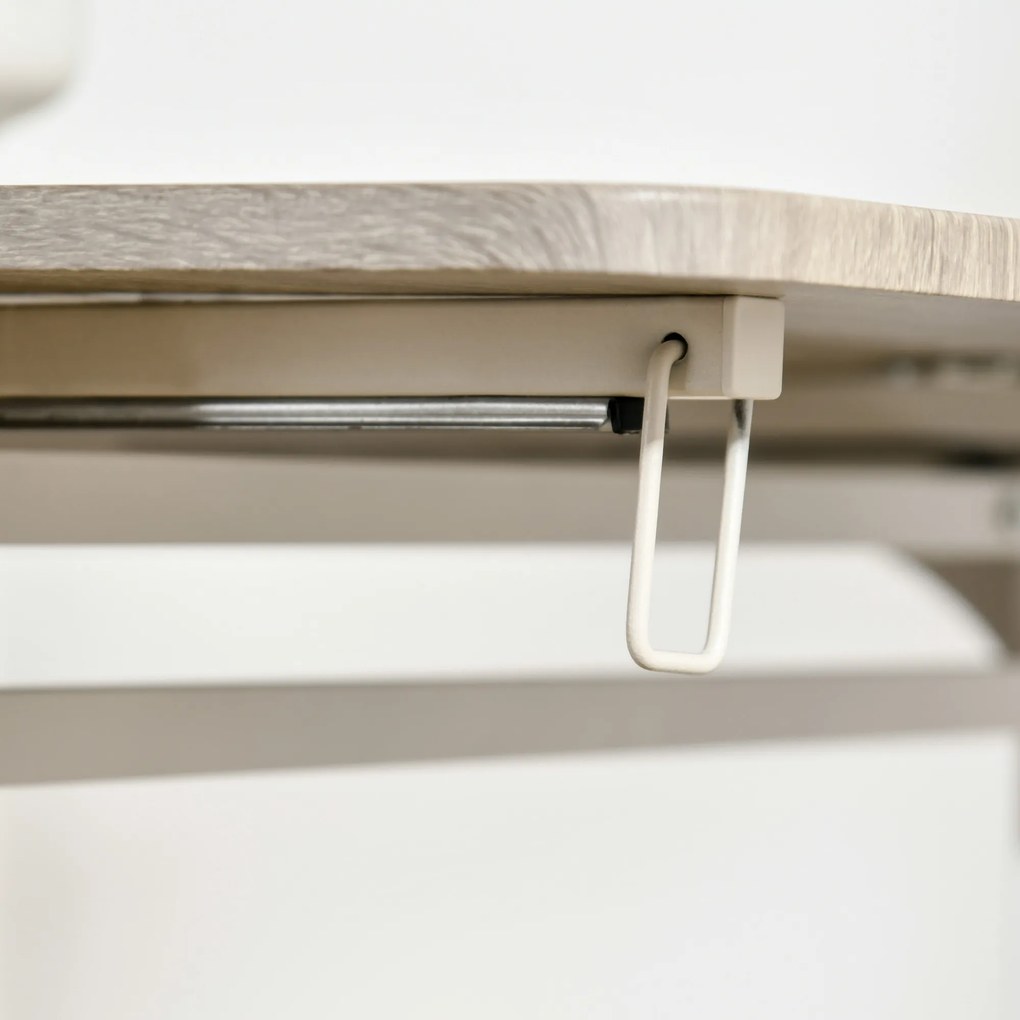 HOMCOM 3 TLG jídelní set se 2 židlemi a 1 stolem skládací deska 120 x 60 x 75 cm ocel MDF přírodní bílá ideální do kuchyně a jídelny