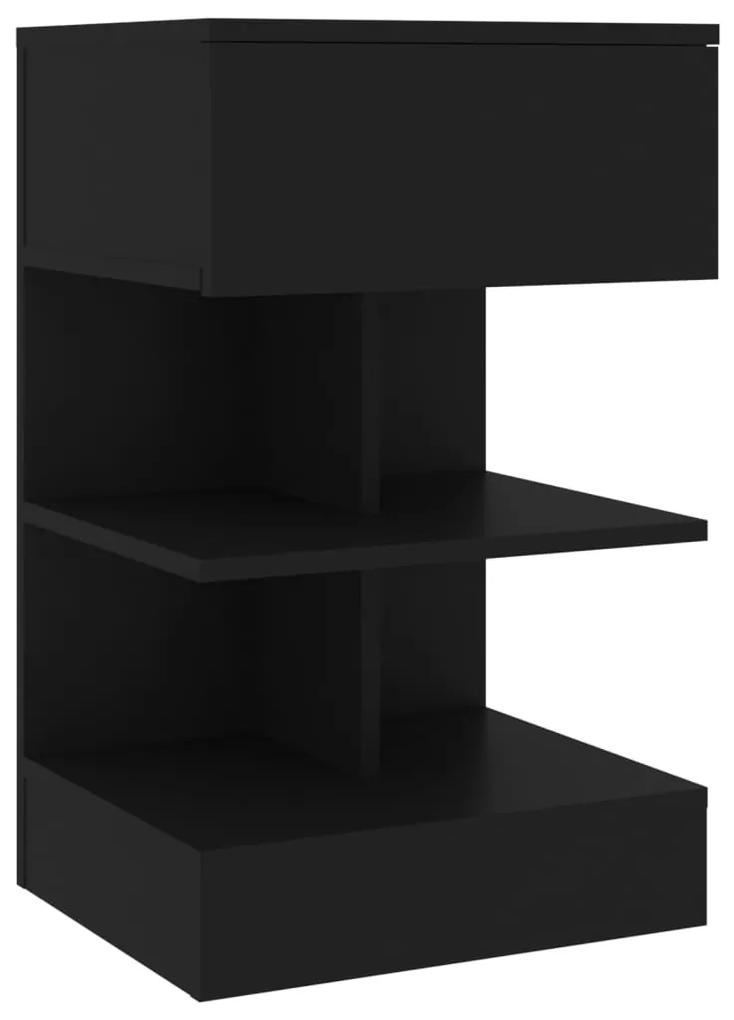 Noční stolek černý 40 x 35 x 65 cm dřevotříska - Default Title