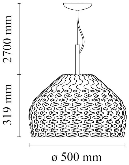 Flos Tatou S2, okrově šedý designový lustr, 1x205W E27, prům. 50cm