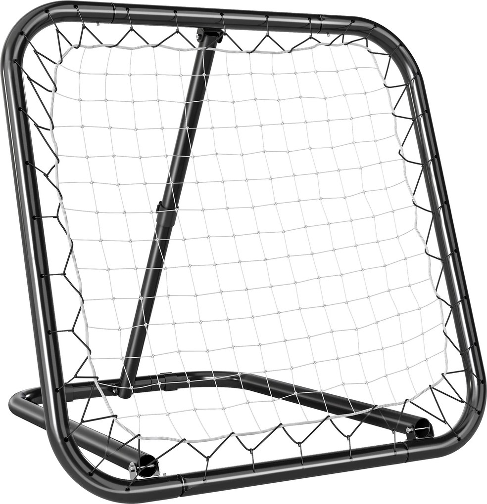 HOMCOM Fotbalový Rebounder, 78 x 84 cm, Skládací Stěna na Odražení s Kolíky, Nastavitelný v 5 Úrovních, Přenosný, Cíl na Odražení, Fotbalový Cíl pro T